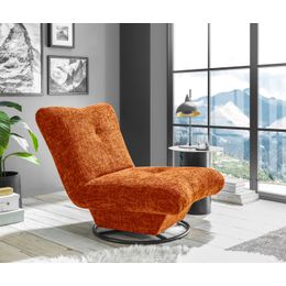 Drehsessel, B:96cm H:75cm T:93cm, orange, ED EXCITING DESIGN, 100% Polyester, Wohnzimmer, Sessel, "Maranello", frei im Raum stellbar, drehbar
