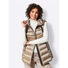 Damen Daunenjacke, beige, Gr. 36, CREATION L PREMIUM, unifarben, 55% Polyester, 45% Polyamid, Füllung:90% Daunen, 10% Federn, Jacken
