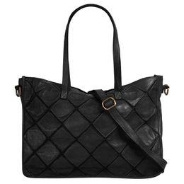 Samantha Look Damen Shopper, schwarz, Leder, Taschen, echt Leder, Made in Italy