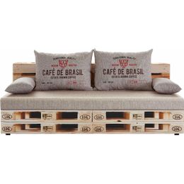 Schlafsofa, B:193cm H:88cm T:85cm, braun, exxpo - SOFA FASHION, Luxus-Microfaser (100% Polyester) bedruckt, Wohnzimmer, Sofas, "Extravagantes Sofa
