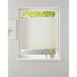 Plissee my home, B:40cm H:130cm, beige, Obermaterial: 100% Polyester, Badezimmer, Plissees, "KATIA", Fixma&szlig;, Crushed-Optik, uni, monochrom, basic,