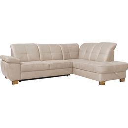 Ecksofa Alina, B:260cm H:98cm T:219cm, beige, Microfaser GDU (100% Polyester), Wohnzimmer, Sofas, "Karima", inkl. Rückenlehnenverstellung, wahlweise