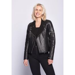 Maze Damen Lederjacke "4201910", schwarz, Gr. L, Obermaterial: 100% Lammleder; Futter: 100% Polyester; &Auml;rmelfutter: 100% Polyester, Jacken