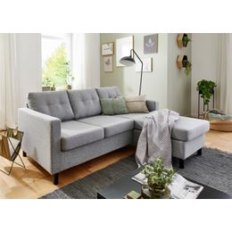 Ecksofa, B:189cm H:81cm T:150cm, grau, ATLANTIC HOME COLLECTION, Wohnzimmer, Sofas, "Tea L-Form", Ecksofa, frei im Raum stellbar und Recamiere