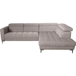Ecksofa Alina, B:280cm H:105cm T:222cm, braun, Struktur TAT (100% Polyester), Wohnzimmer, Sofas, "Bahira", Inkl. Rückenlehnen- und