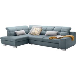 Ecksofa, B:292cm H:89cm T:212cm, blau, SET ONE BY Musterring, 100% Polyester, Wohnzimmer, Sofas, "SO 1200 inkl. Sitztiefen- & Rückenverstellung für