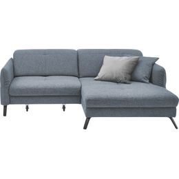 Ecksofa, B:259cm H:84cm T:167cm, blau, SET ONE BY Musterring, 100% Polyester, Wohnzimmer, Sofas, "SO 4400 V", wahlweise mit motorischer Bettfunktion