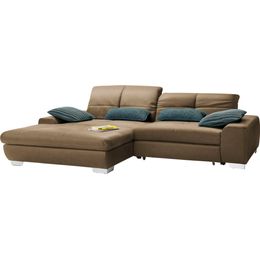 Ecksofa, B:276cm H:89cm T:198cm, braun, SET ONE BY Musterring, 100% Polyester, Wohnzimmer, Sofas, "SO 1200 inkl. Sitztiefen- & Rückenverstellung für