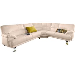 Ecksofa Trendmanufaktur, B:280cm H:87cm T:240cm, beige, NaturLEDER (echtes Rindsleder) in Sitz und Rücken. Korpus in passendem Kunstleder SOFTLUX