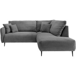 Ecksofa Inosign, B:255cm T:190cm, grau, Wohnzimmer, Sofas, "Vanilla L-Form", Armlehnenfunktion
