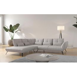 Ecksofa Places of Style, B:297cm H:88cm T:245cm, grau, 95% Polyester 5% Polyamid, Wohnzimmer, Sofas, "Mikado L-Form", inkl. Sitztiefenverstellung und