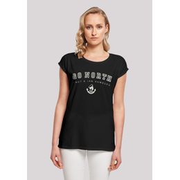 F4NT4STIC Damen T-Shirt "Go North Knut & Jan Hamburg", schwarz, Gr. S, Obermaterial: 100% Baumwolle, Shirts, Print