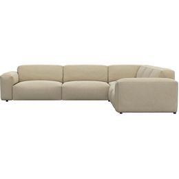 Ecksofa FLEXLUX, B:319cm H:73cm T:285cm, beige, 100% Polyester, Wohnzimmer, Sofas, "Lucera, super bequem durch hochwertigen Sitzaufbau mit
