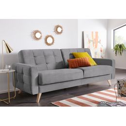 3-Sitzer, B:222cm H:87cm T:89cm, silber, exxpo - SOFA FASHION, Samtvelours (100% Polyester);Webvelours (100% Polyester), Sofas, "Nappa, kompakt und