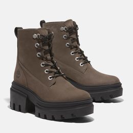 Timberland Damen Schnürstiefelette "EVERLEIGH MID LACE UP BOOT", Gr. 37, braun, Leder, Schuhe, Winterschuhe, Winterstiefel, Schnürboots, Winterboots