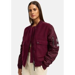Navahoo Damen Bomberjacke "Willstehaben 14", rot, Gr. M, Obermaterial 1: 90% Polyacryl, 8% Viskose, 2% Elasthan; Obermaterial 2: 100% Nylon;