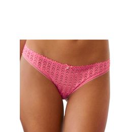 s.Oliver Damen Slip, Gr. 32, pink, Microfaser, Obermaterial: 90% Polyamid, 10% Elasthan, Unterhosen, aus dezent transparenter Spitze in graphischer