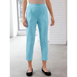 Damen 7/8-Hose, blau, Gr. 42, unifarben, 76% Polyester, 20% Viskose, 4% Elasthan, Hosen