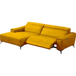 Ecksofa Egoitaliano, B:266cm H:95cm T:163cm, gelb, Luxus-Micofaser Lederoptik (100% Polyester) ist ein neues technisches Gewebe mit einem visuellen