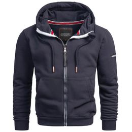 Herren Sweatjacke "ASBergamo", blau, Gr. S, Alessandro Salvarini, Obermaterial: 65% Baumwolle, 35% Polyester, Sweatjacken, aus hochwertigem, warmem