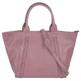 Samantha Look Damen Shopper, lila, Leder, leicht glänzend, unifarben, Taschen, echt Leder, Made in Italy