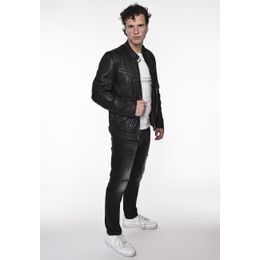 Mustang Herren Lederjacke "3102126", schwarz, Gr. S, Obermaterial: 100% Lammleder; Innenfutter: 100% Baumwolle; Futter: 100% Polyester; &Auml;rmelfutter: