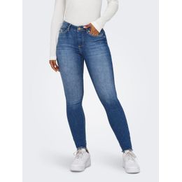 Only Damen Ankle-Jeans "ONLBLUSH MID SK ANK RW DNM REA1319 NOOS", blau, Gr. L, unifarben, Denim/Jeans, Obermaterial: 92% Baumwolle, 6%