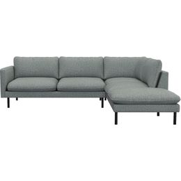 Ecksofa FLEXLUX, B:262cm H:61cm T:222cm, blau, 62% Polyester, 17% Cotton, 14% Viscose, 7% Linen, Wohnzimmer, Sofas, "Bolzano Designsofa, bequem durch