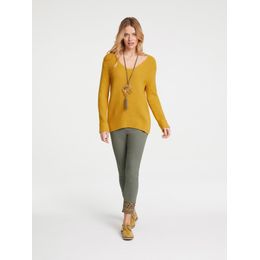 Heine Damen Strickpullover "Pullover", gelb, Gr. 34, unifarben, 52% Viskose, 26% Polyester, 22% Polyamid, Pullover