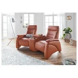 2,5-Sitzer exxpo - SOFA FASHION "Ascoli, Kinosofa mit hohem Sitzkomfort, bequeme Armlehnen" Sofas Gr. B/H/T: 199 cm x 106 cm x 99 cm, Naturleder MADRAS, braun (cognac) inkl. Relaxfunktion, mit Ablage und Staufach, hohe Rückenlehne