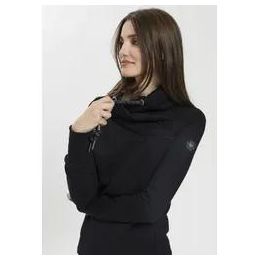 Sweater Ragwear "NESKA O" Gr. L (40), schwarz (1010 black) Damen Sweatshirts mit asymetrischem Schalkragen