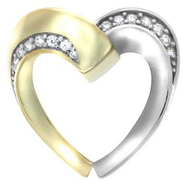 Vivance Damen Kettenanh&auml;nger "925 Silber rhodiniert zweifarbig mit Zirkonia", one-size, Silber 925 (Sterlingsilber), 3,2 g, bunt, Silber 925