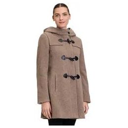 Outdoorjacke Gil Bret "Gil Bret Dufflecoat mit Kapuze" Gr. 46, braun (walnut melange), Damen, Obermaterial: 70% Wolle, 20% Polyester, 10% Polyamid. Besatz: 45% Polyacryl, 30% Polyester, 20% Wolle, 5% Diverse Faserarten. Futter: 100% Polyester., Jacken