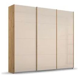 Schwebetürenschrank Rauch "Koluna" Schränke Gr. B/H/T: 203 cm x 229 cm x 62 cm, 3 St., beige (eiche artisan, glas champagner) Glasfront, inkl. 2 Innenschubladen sowie extra Böden