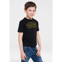 logoshirt Mädchen T-Shirt "Star Wars", schwarz, Gr. 128, bedruckt, 100% Baumwolle, Shirts, mit lizenziertem Design