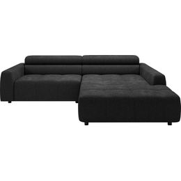 Ecksofa 3C CANDY, B:258cm H:68cm T:217cm, schwarz, 96% Polyester, 4% Polyacryl, Sofas, "Denver auch mit Cord- und Easy care-Bezug,