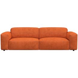 3-Sitzer FLEXLUX, B:252cm H:73cm T:102cm, orange, 85% Polyester/15%Polyamide, Sofas, "Lucera Sofa, super bequem durch hochwertigen Sitzaufbau mit