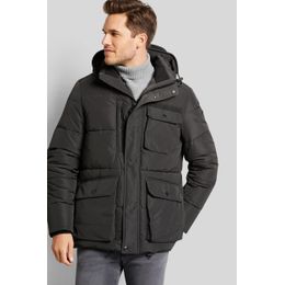 Bugatti Herren Langjacke, schwarz, Gr. 56, unifarben, 100% Polyester, Jacken, mit abtrennbarer Kapuze