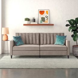 3-Sitzer DOREL HOME, B:203cm H:83cm T:83cm, grau, Veloursstoff 100% Polyester, Sofas, "Celine", Rückenlehne 2-teilig und 3-fach verstellbar, Sitzhöhe