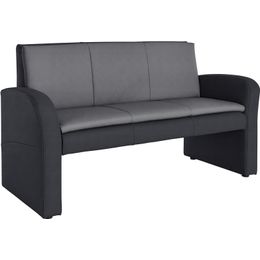 Polsterbank, B:162cm H:89cm T:67cm, schwarz, exxpo - SOFA FASHION, Luxus-Microfaser (100% Polyester), Esszimmer, Sitzbänke, "Cortado, elegant und