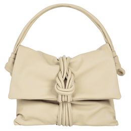 Samantha Look Damen Henkeltasche, beige, Leder, clean, Taschen, echt Leder, Made in Italy