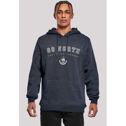 F4NT4STIC Herren Kapuzenpullover "Go North", blau, Gr. XXL, Obermaterial: 65% Baumwolle, 35% Polyester, Pullover, Print