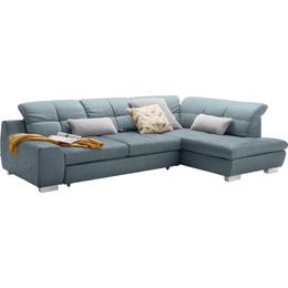 Ecksofa, B:292cm H:89cm T:212cm, blau, SET ONE BY Musterring, 100% Polyester, Wohnzimmer, Sofas, "SO 1200 inkl. Sitztiefen- & Rückenverstellung für