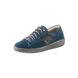 Casual Looks Damen Slipper, Gr. 39, blau, Glattleder, Nubukleder, Schuhe