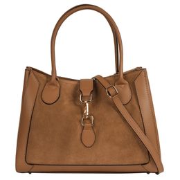 Samantha Look Damen Shopper, braun, Leder, clean, Taschen, echt Leder, Made in Italy