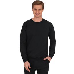 TRIGEMA Herren Sweatshirt "TRIGEMA Sweatshirt aus Biobaumwolle", schwarz, Basic, Gr. L, 75% Baumwolle (Biobaumwolle kbA), 25% Baumwolle (recycelt),