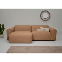 Ecksofa OTTO HOME, B:247cm H:70cm T:141cm, braun, 100% Polyester, Wohnzimmer, Sofas, "Clayton", in einem trendigen Cord-Bezug, verschiedene