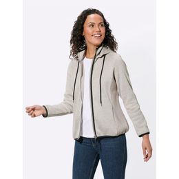 Casual Looks Damen Fleecejacke, grau, Gr. 38, meliert, unifarben, 100% Polyester, Jacken