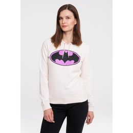 logoshirt Herren Kapuzensweatshirt "DC Comics - Batman", beige, Gr. L, bedruckt, 70% Baumwolle, 30% Polyester, Sweatshirts, mit lizenziertem Print