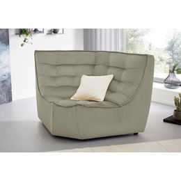 Ecksofa Calia italia, B:115cm H:88cm T:115cm, beige, Luxus-Microfaser Selfie (100% Polyester), Wohnzimmer, Sofas, "Banjo,, Eckelement, tolles Design